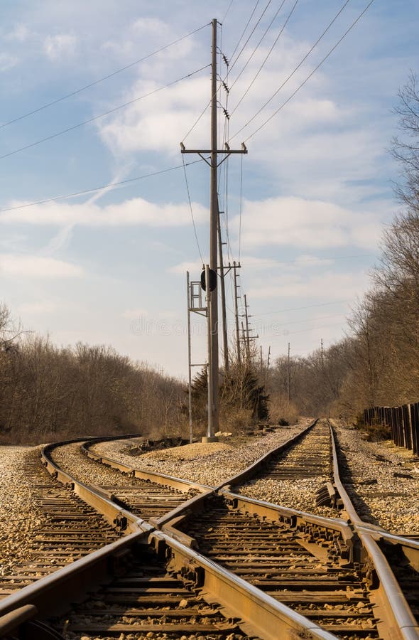 Railroad crossroads. stock image. Image of outdoor, rail - 85736091