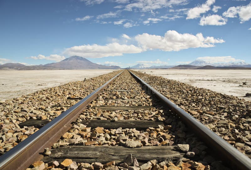 Railroad in the Desert stock image. Image of train, south - 27844299