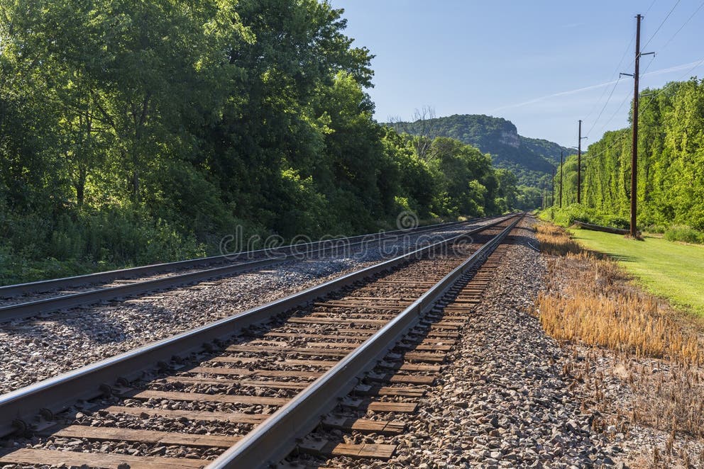 Railroad Double Track Mainline Stock Photo - Image of mainline, pair ...