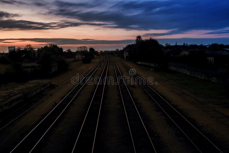 Railroad At Dusk Picture. Image: 90996419