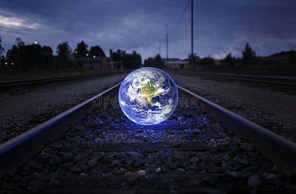 Railroad Earth stock photo. Image of blue, railroad, middle - 26380574