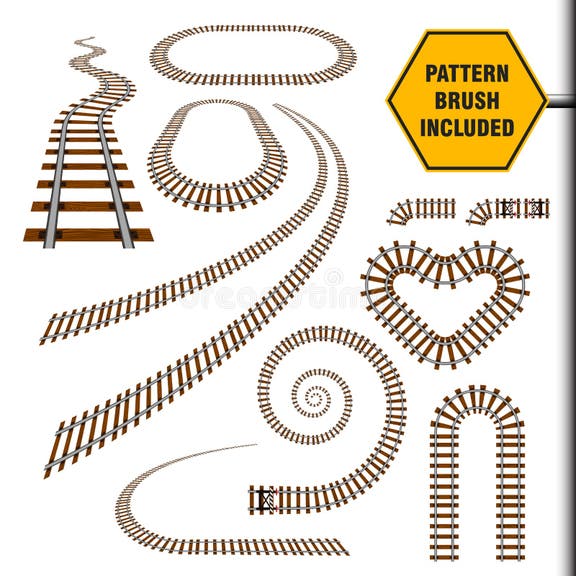 Railroad elements set 2. stock vector. Illustration of railway - 89510486