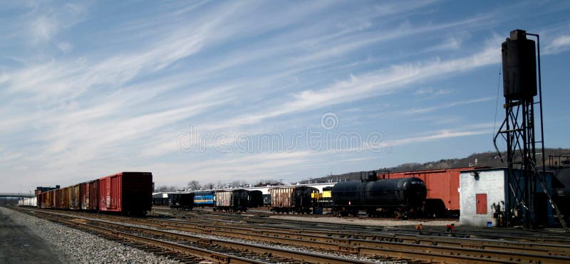 Railroad freight yard stock image. Image of transportation - 61532301