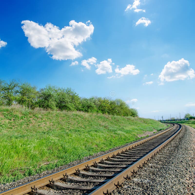 Railroad in Green Landscape Stock Image - Image of path, long: 27889129
