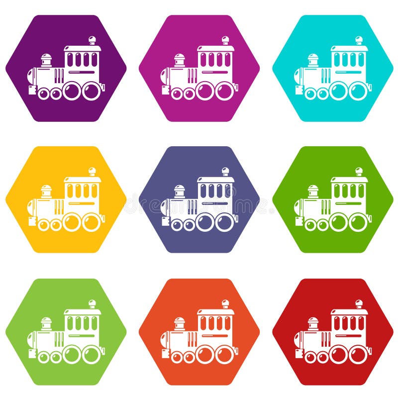 Railroad Icons Set 9 Vector Stock Vector - Illustration of rail, simple ...