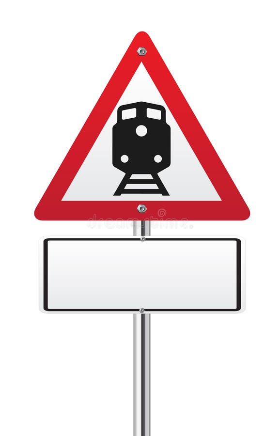Railroad Level Crossing Traffic Sign Stock Vector - Illustration of ...