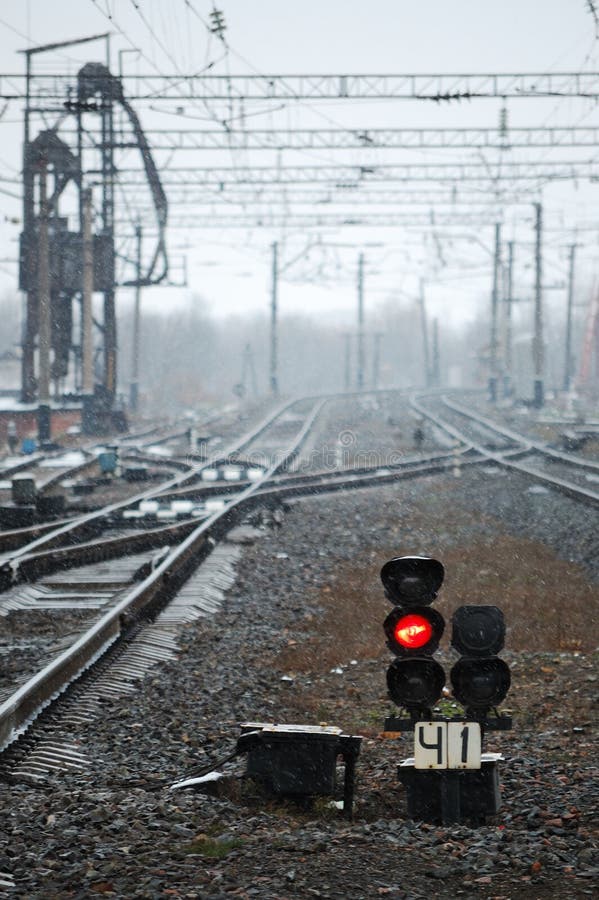 Train Track Signals stock image. Image of bridge, station - 9396393