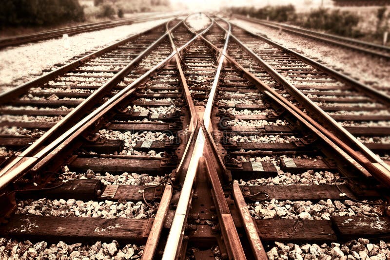 Railroad Tracks stock photo. Image of tracks, travel, route - 4856406
