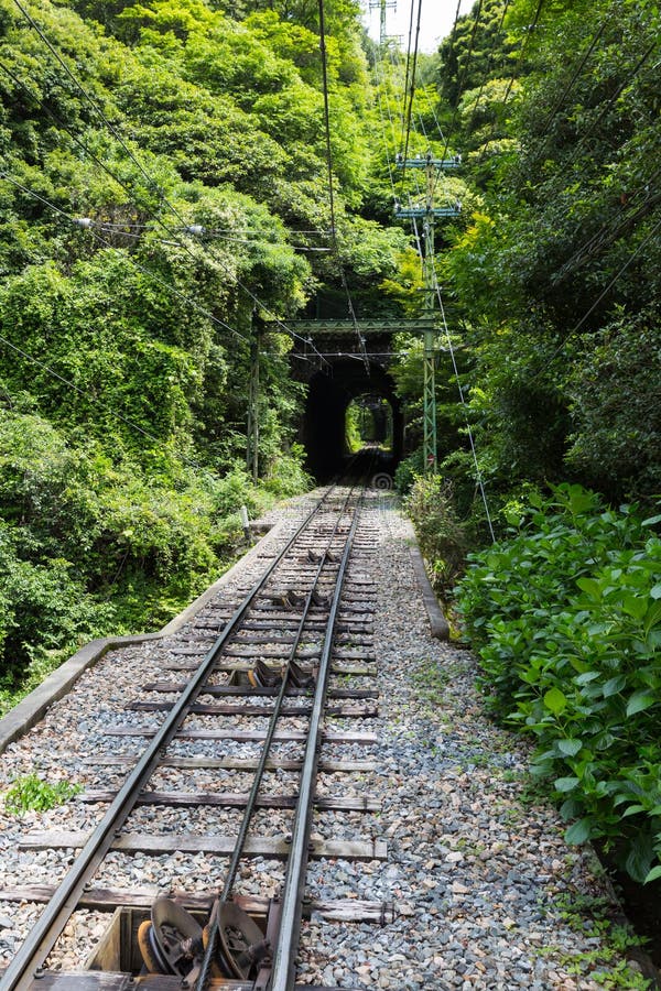 Railroad of Maya Cable Car in Mount Maya and Rokko Stock Photo - Image ...