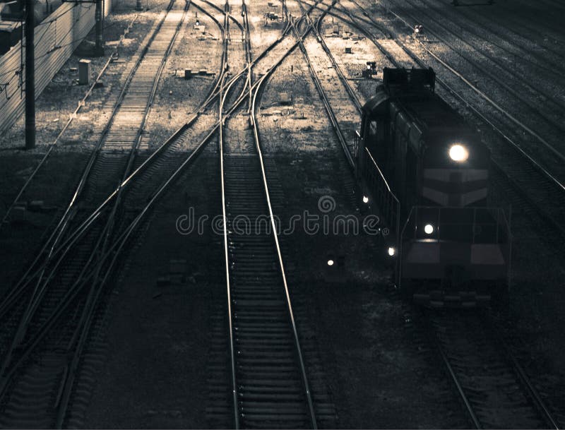 Railroad stock photo. Image of train, night, transportation - 46739234