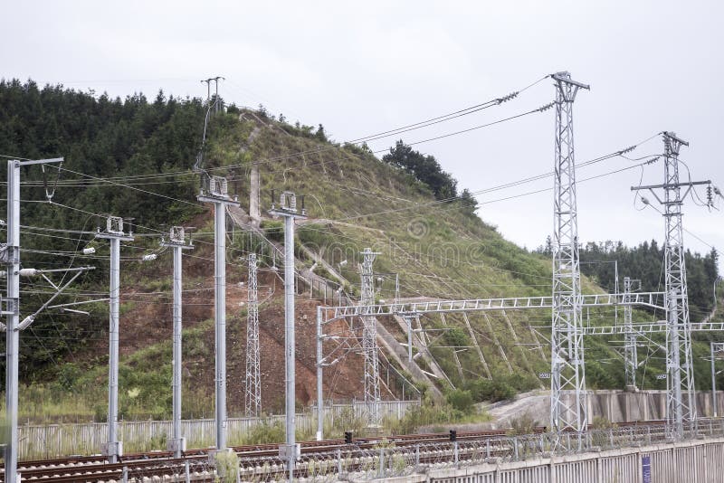 Overhead Lines and Railway Tracks Stock Image - Image of lines, concept ...