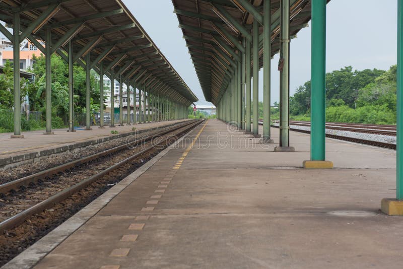 The Railroad and the Platform in the Train Station , Background Stock ...