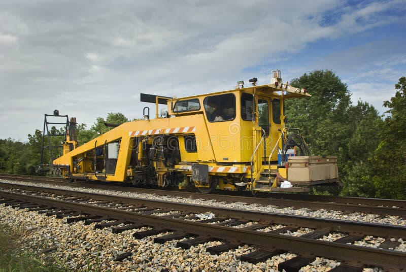 Tamper Ballast , Tamping Machine is Building New Railway. Stock Image ...