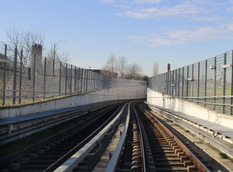 Railroad rails stock photo. Image of contemporary, metro - 36592730