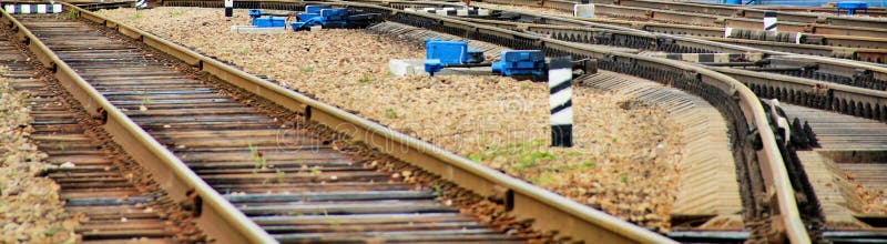 Railroad Rails at a Small Station, Fork, Arrows, Mechanical Elements ...