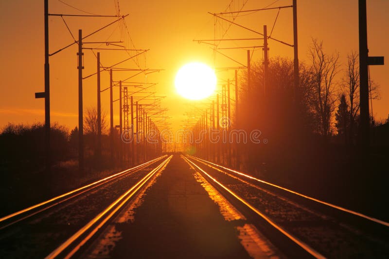 Railroad - Railway stock image. Image of path, dusk, industry - 40372723