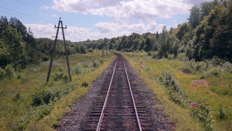 Railroad. Railway Tracks from Moving Train. Travelling Background Stock ...