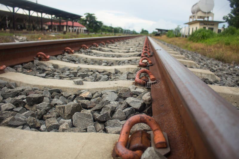 Railroad Rail Receding into the Distance Stock Photo - Image of ...