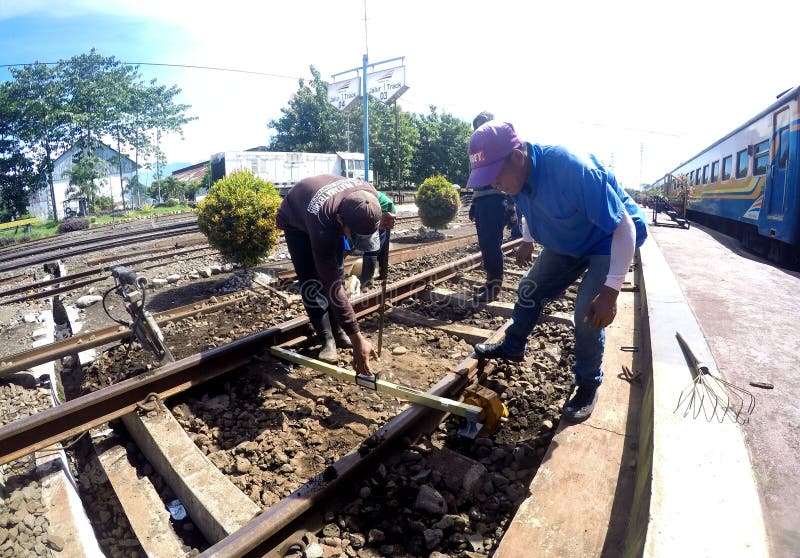 Railroad repairs editorial stock photo. Image of banyuwangi - 52827453
