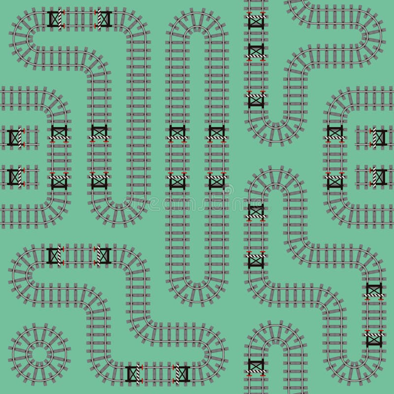 Railroad Seamless Pattern 2 Stock Vector - Illustration of game, modern ...
