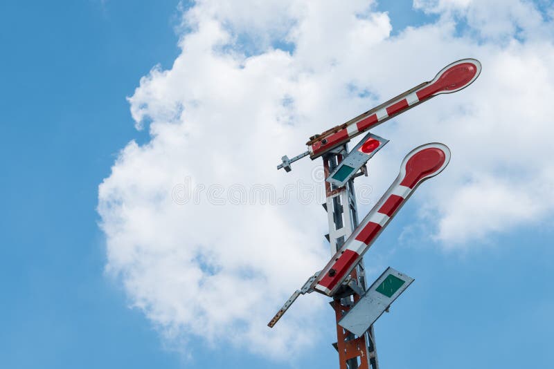 Railroad signal poles stock image. Image of signal, sign - 50584555