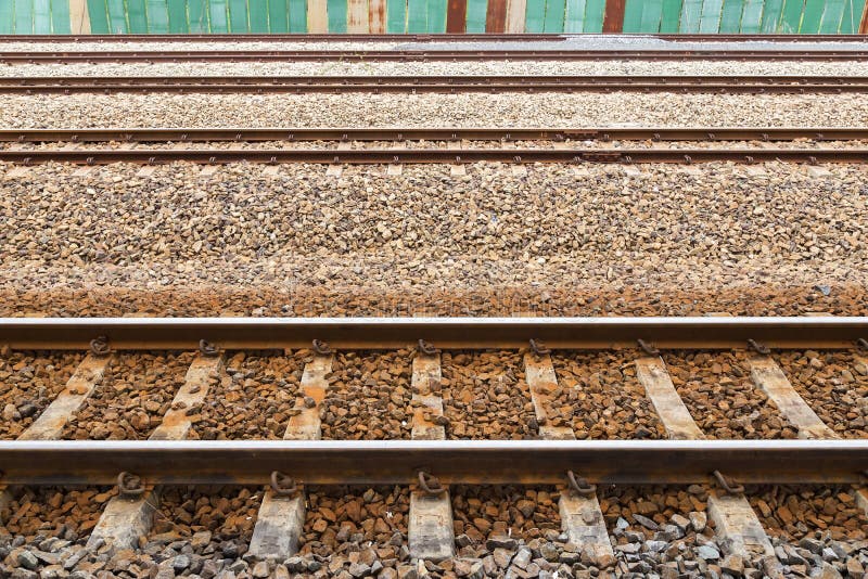Railroad Station, Railroad Tracks and a Cargo Platform for Train Stock ...
