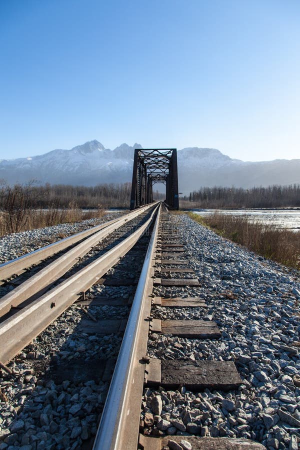 Railroad Switch and Bridge stock photo. Image of matanuska - 29580884