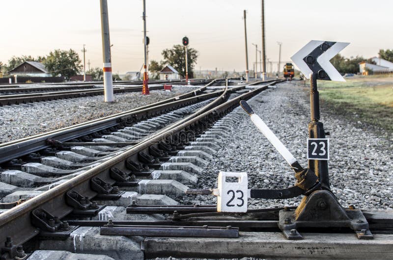 Railroad switcher stock photo. Image of toggle, train - 34371414
