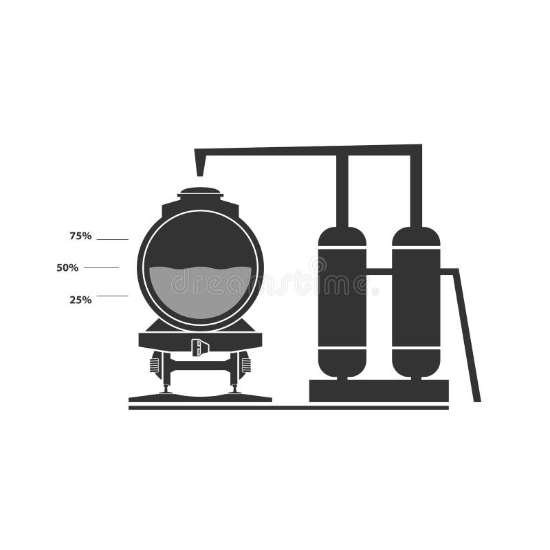 Railroad tanker loading stock vector. Illustration of rail - 160778353