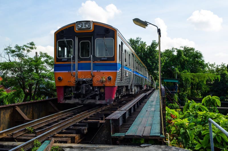 Railroad in Thailand. Train Stock Image - Image of landscape ...