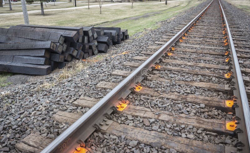 Railroad Ties Lying Railroad Tracks Stock Photos - Free & Royalty-Free ...