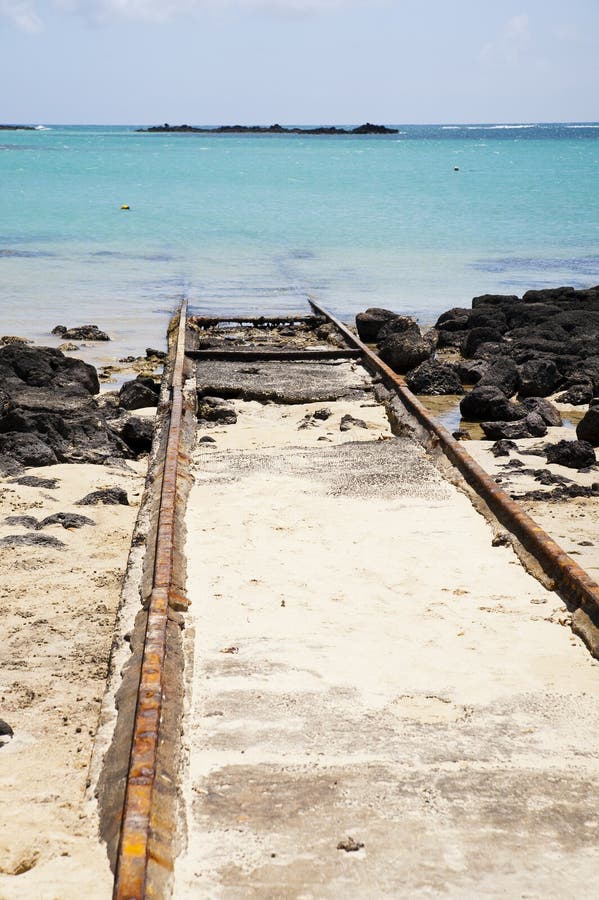 Railroad to the sea stock image. Image of ocean, rail - 21510153
