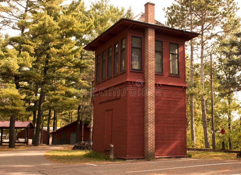 Railroad tower stock image. Image of vintage, wood, bricks - 34756877