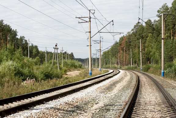 Railroad track stock photo. Image of direction, outdoors - 15815928