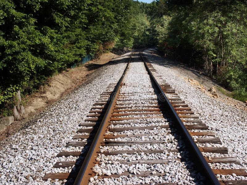 Railroad track stock photo. Image of woods, stones, berm - 189998
