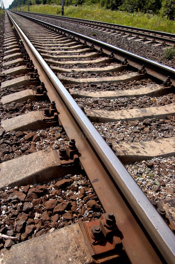 Railroad track stock image. Image of locomotive, spring - 3838557