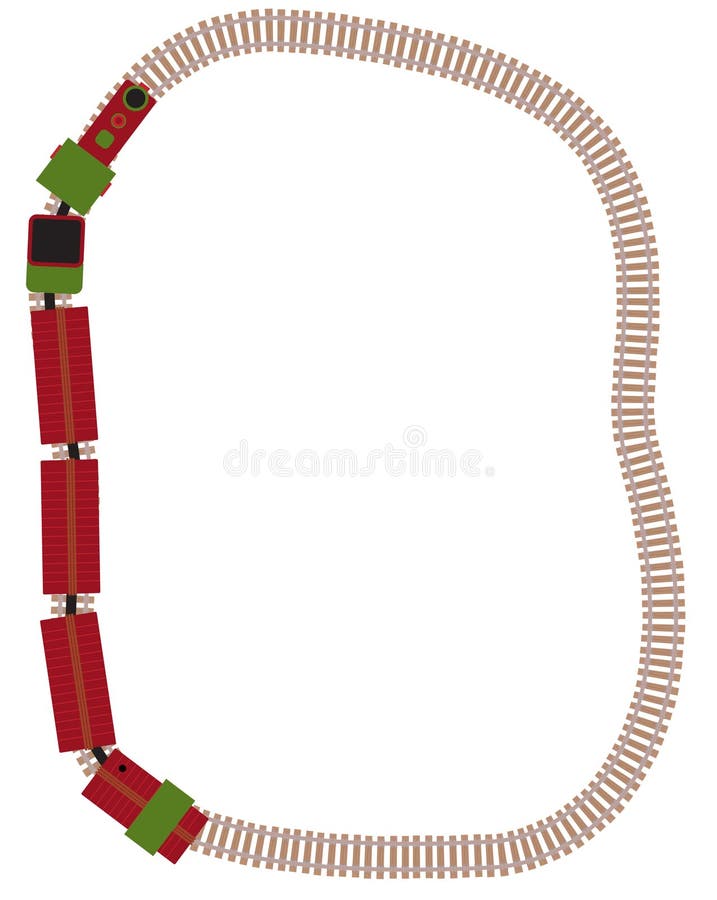 Railroad Track and Train Border Stock Vector - Illustration of boxcar ...