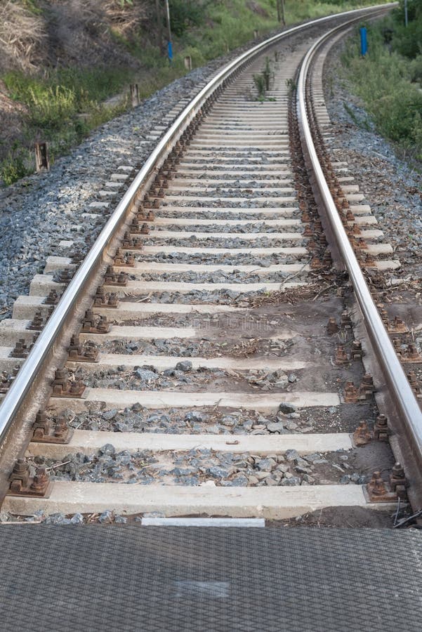 Railroad Track in the Countryside Stock Photo - Image of train, metal ...