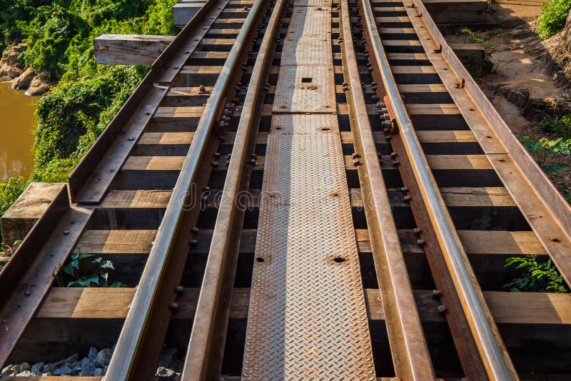 Railroad Track Curve Around a Bend in Thailand Stock Image - Image of ...
