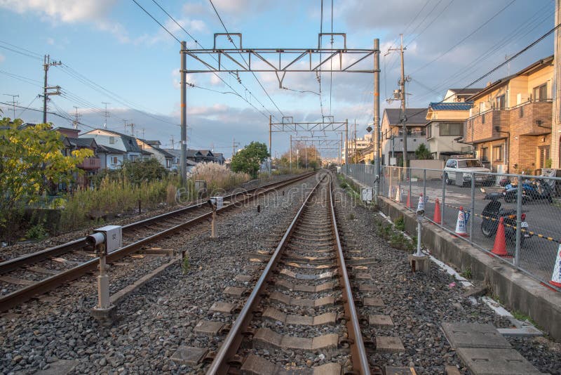 Railroad track in Japan stock image. Image of japan, metal - 69551219