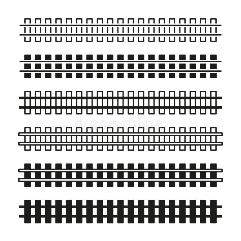Railroad Track Pattern. Linear Black Design. Geometric Parallel Shapes ...
