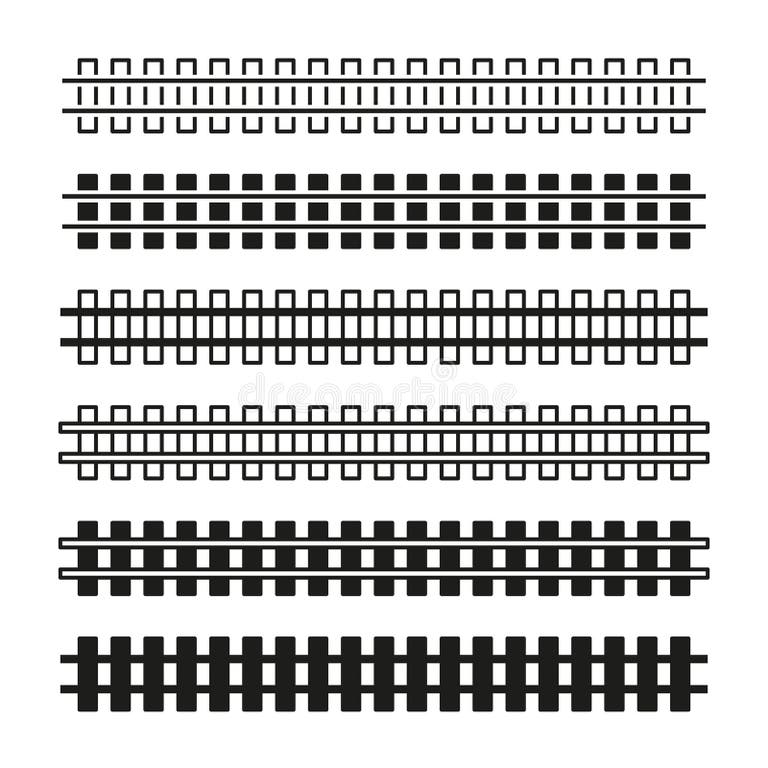 Railroad Track Pattern. Linear Black Design. Geometric Parallel Shapes ...
