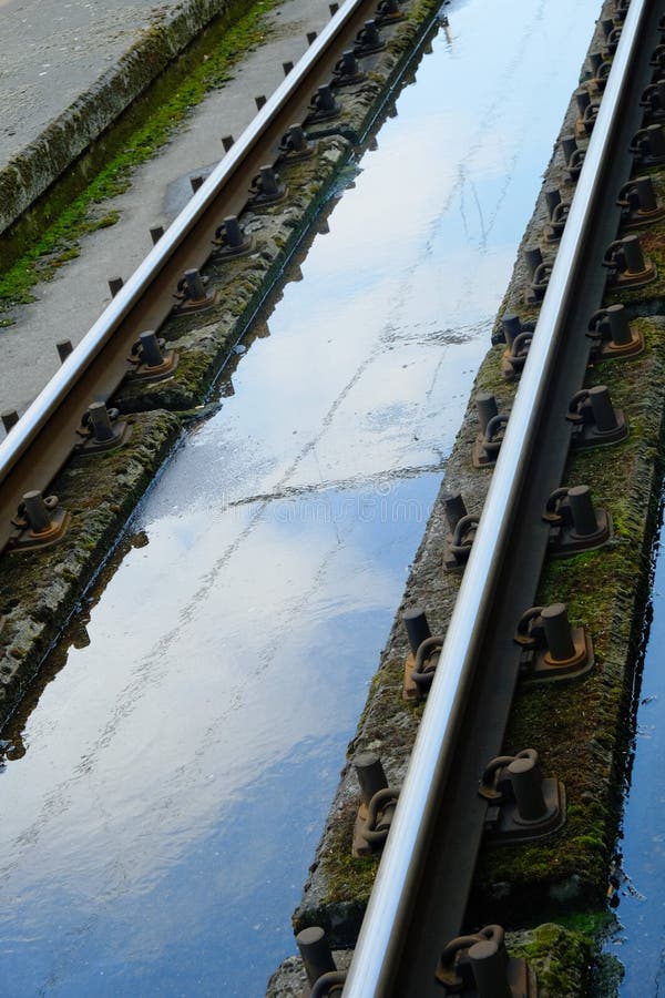 Railroad Track after the Rain Stock Image - Image of train ...