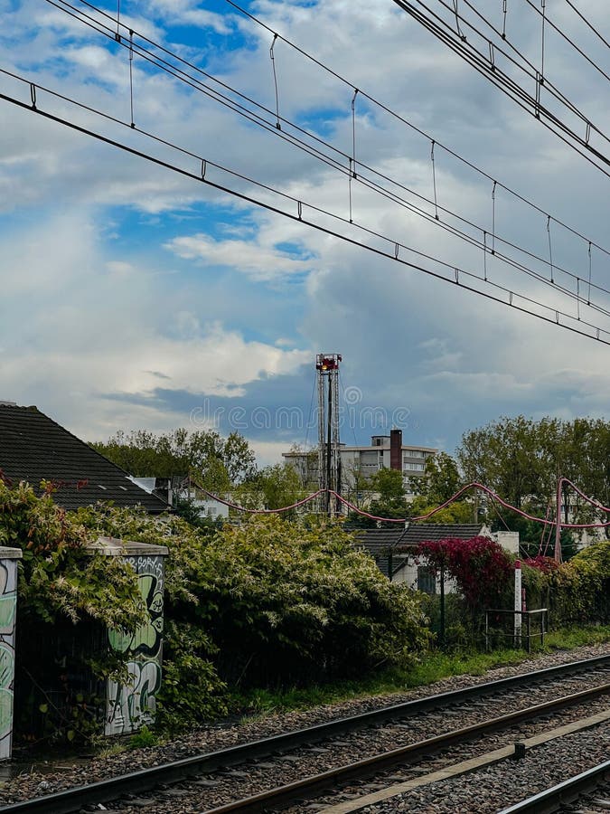 Railroad Track Running through a Rural Town Stock Photo - Image of ...