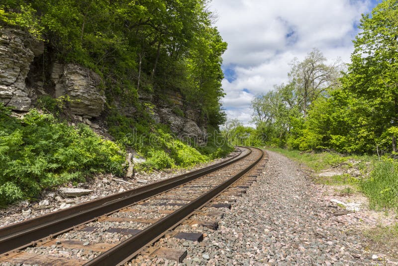 Railroad Track Scene stock photo. Image of trees, distance - 9752756