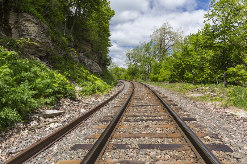 Railroad Track Scene stock photo. Image of trees, distance - 9752756