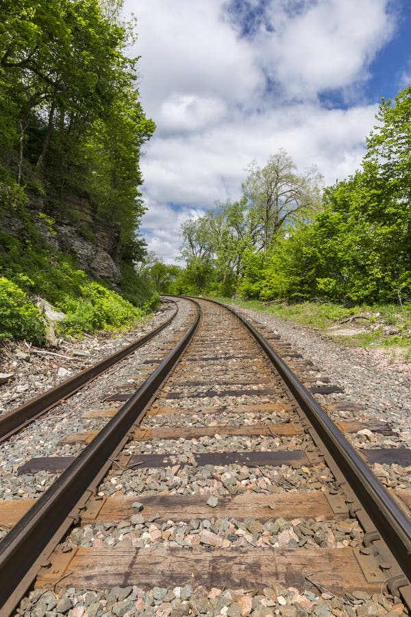 Railroad Track Scene stock photo. Image of trees, distance - 9752756