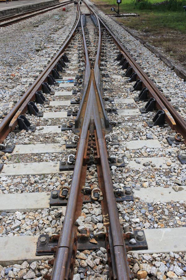 Railroad Splitting - Rail Tracks Split Stock Photo - Image of doubt ...