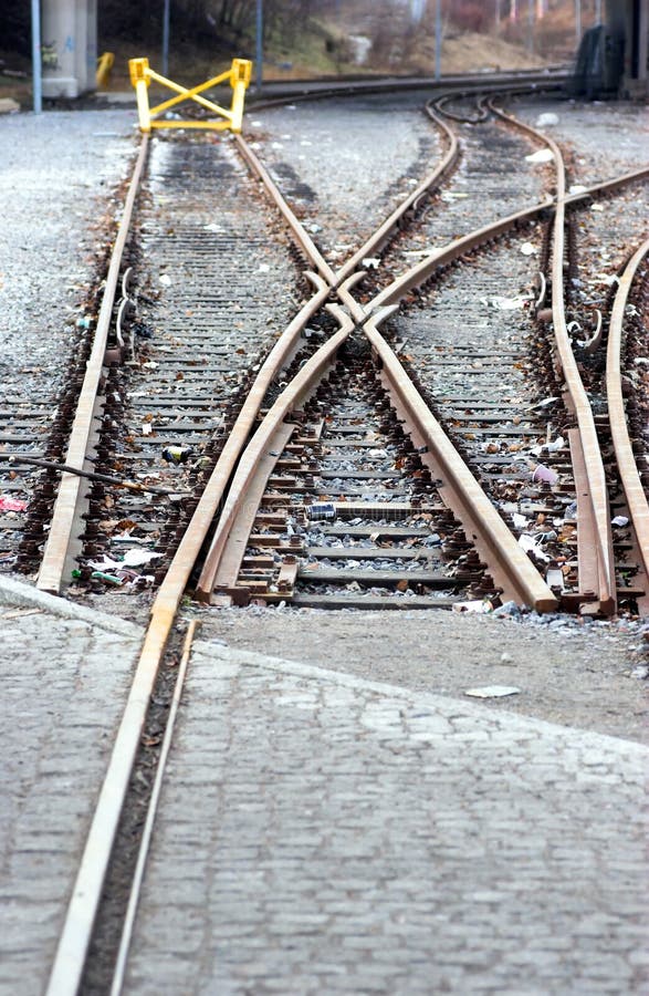 Railroad track stop stock image. Image of connect, tracks - 1876703