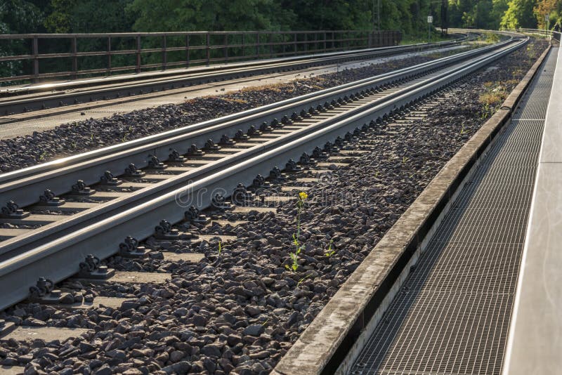 Railroad track stock photo. Image of dual, railroad, gravel - 73573590